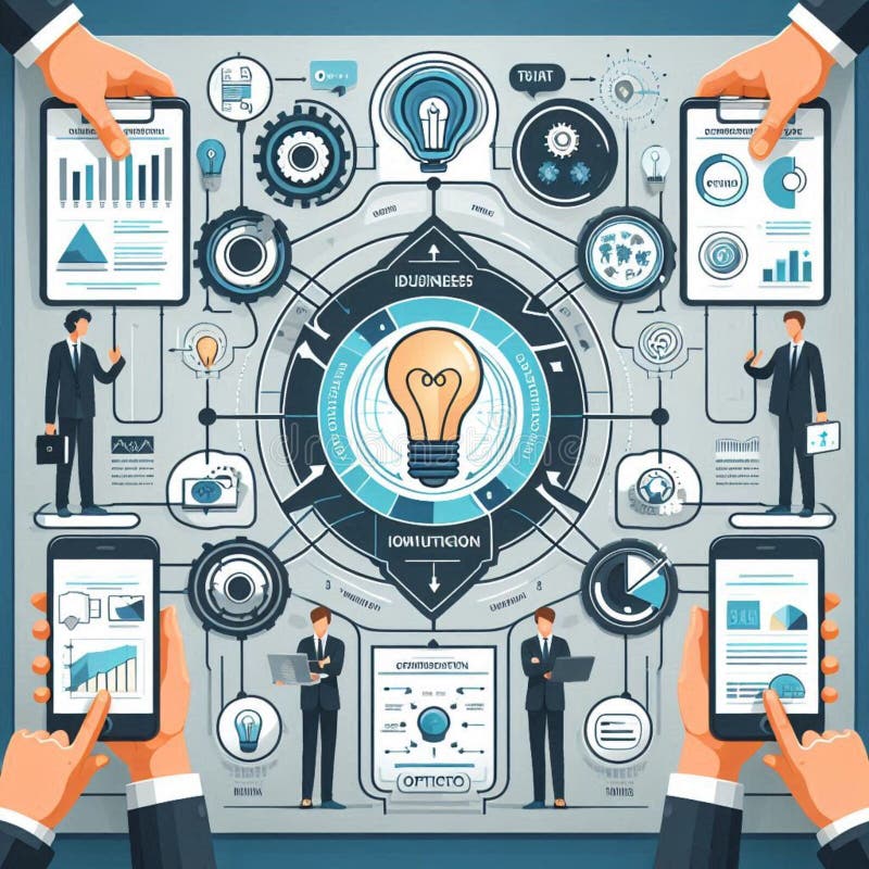 Business Presentation with Seven Alternatives. Vector Dynamic ...