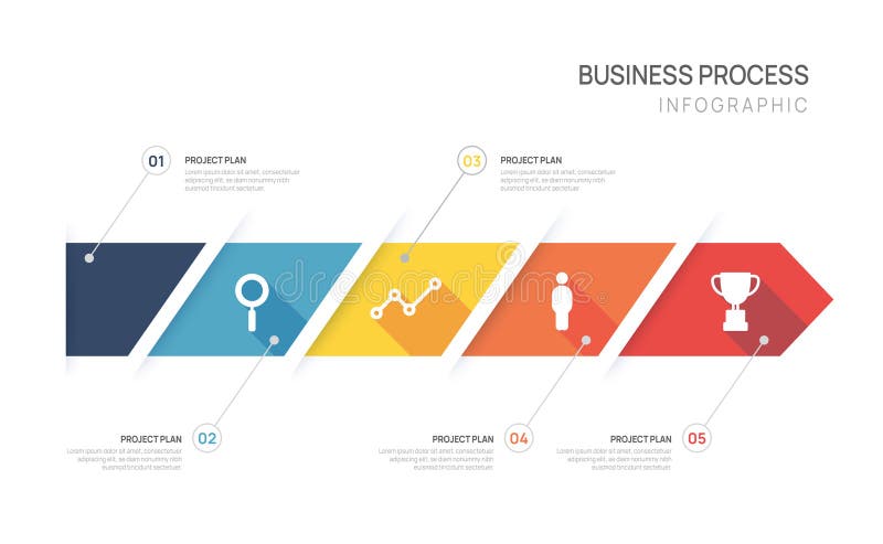 Infographic Business Process Arrow Design Template. Slide for Business ...