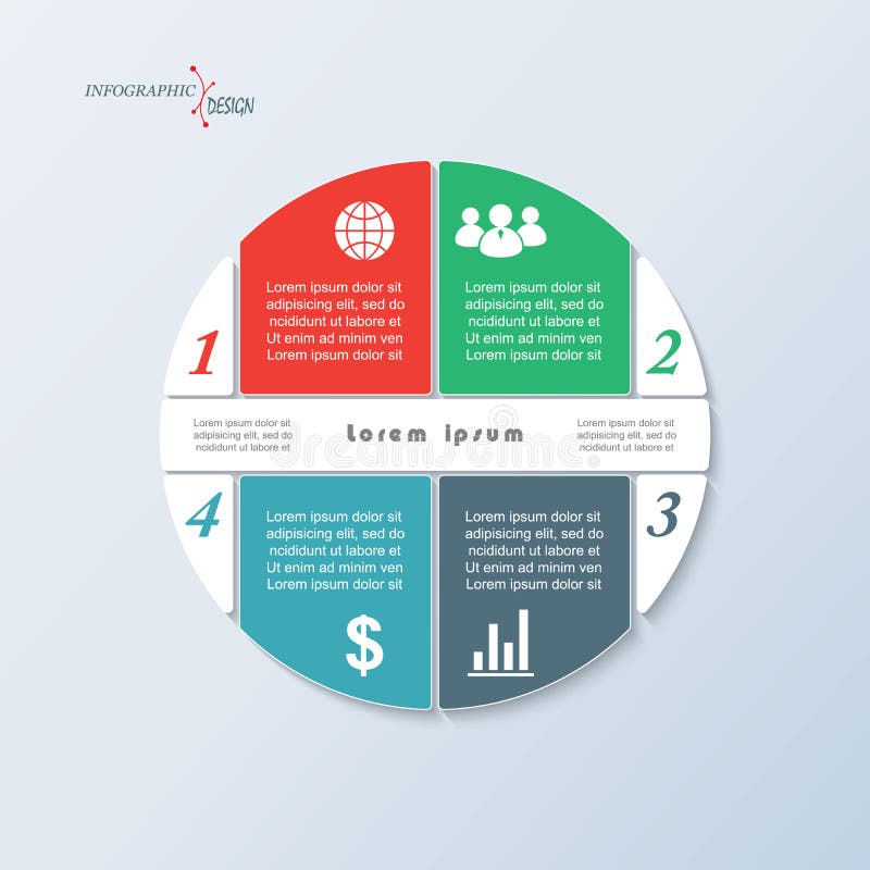 Infographic Business Template with 3 Segments and Circle. Stock Vector ...