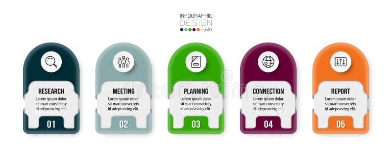 Infographic Business Template with Step or Option Design Stock Vector ...