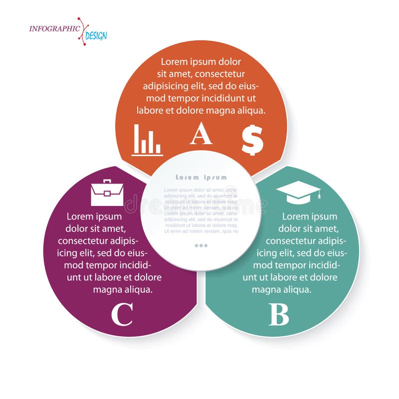 Infographic Business Template with Three Circle Segments Stock Vector ...