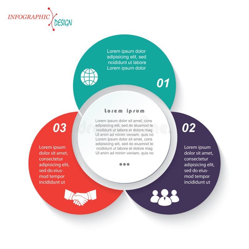 Infographic Business Template with Three Segments. Stock Vector ...