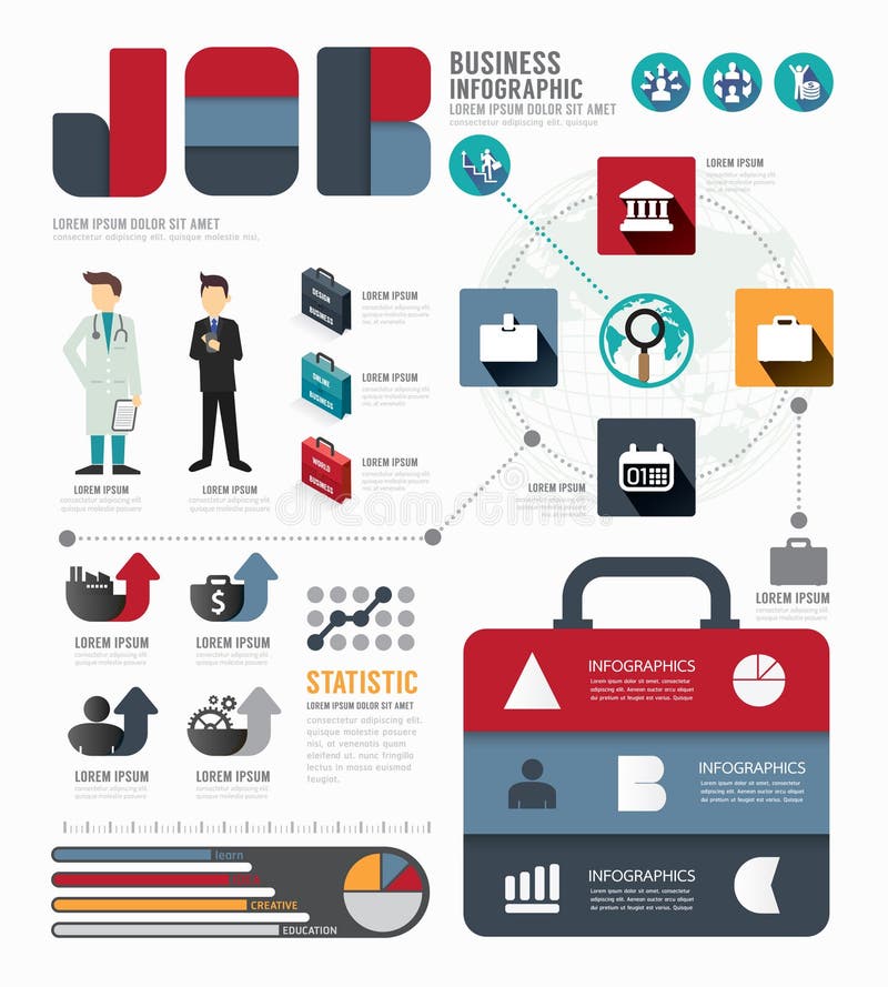 Infographic Businessworld Job Template Design . Concept Vector Stock ...