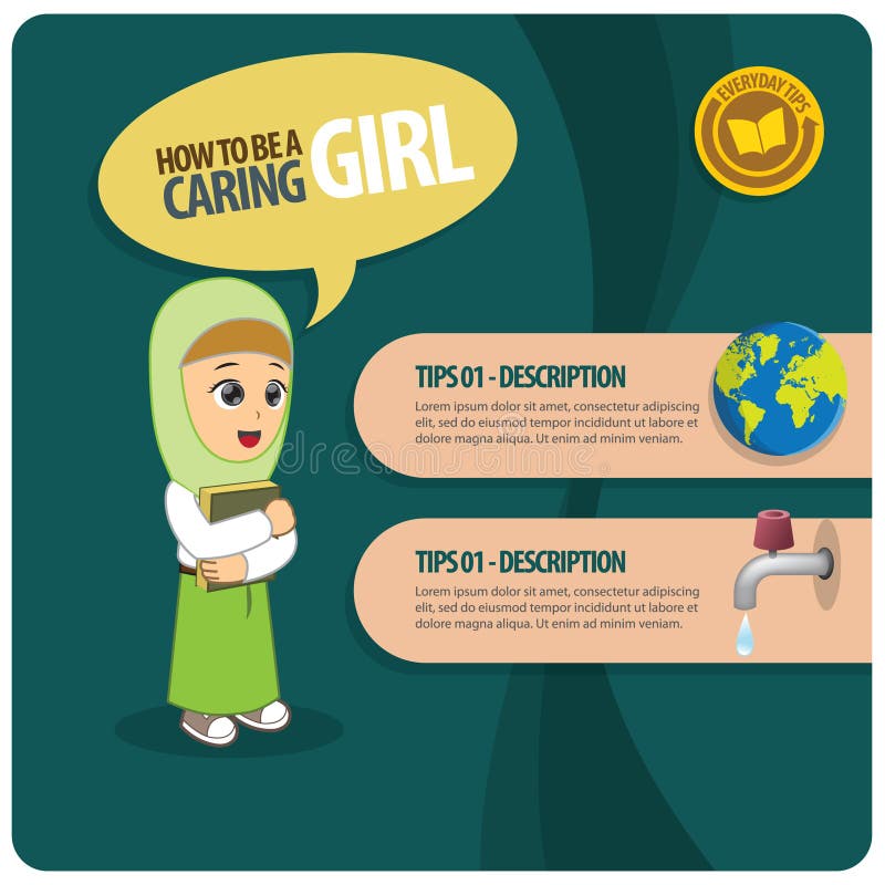 Infographic of a Caring Girl. Vector Illustration Decorative Design ...