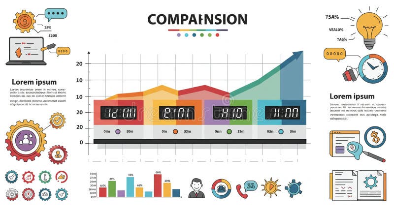 Infographic with a Central Line Graph Comparing Data Over Time ...