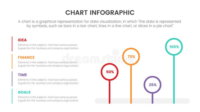 Infographic Chart Concept for Slide Presentation with 4 Point List and ...