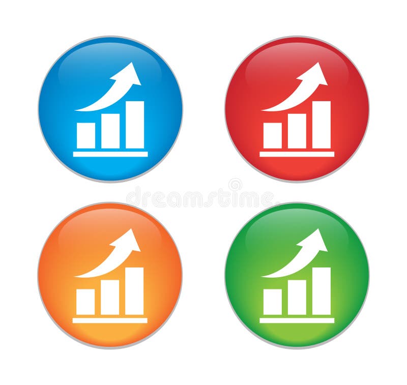 Infographic Chart Vector Glass Button Icon Set Stock Vector ...