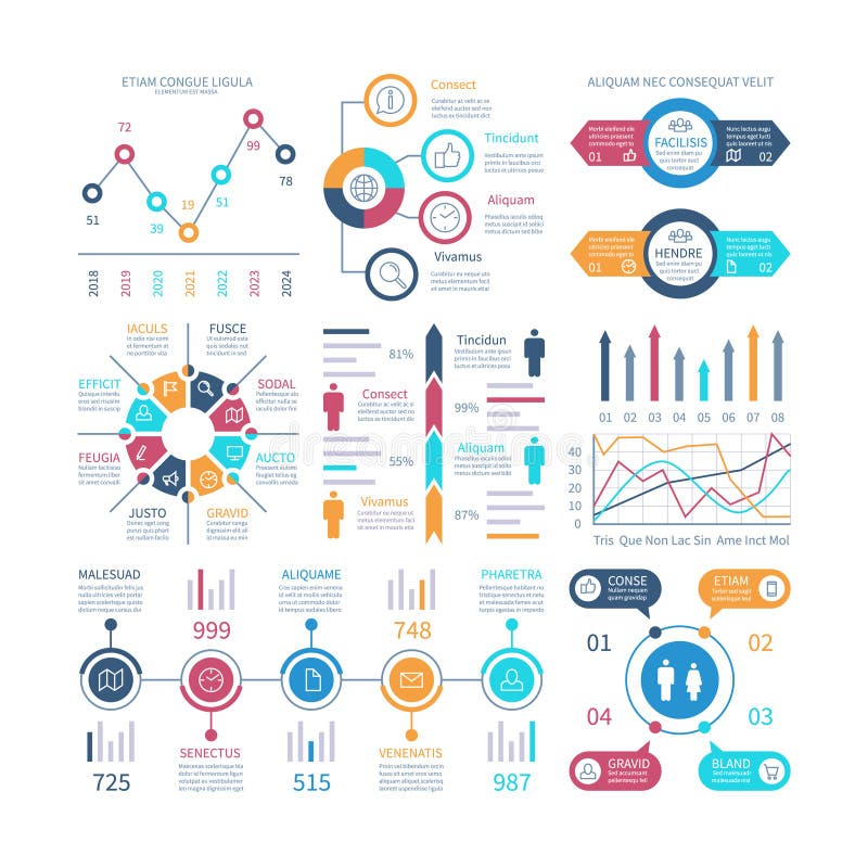 Infographic Charts. Infochart Elements, Marketing Chart And Graphs, Bar ...