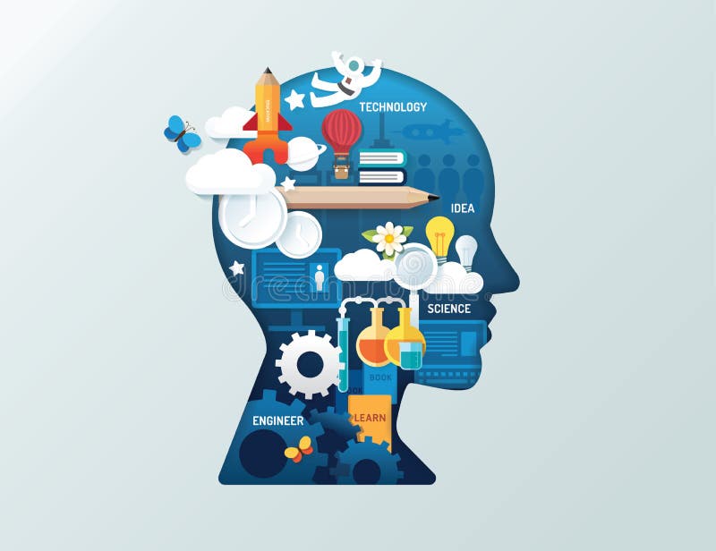 Infographic Child Head Shape Idea. Vector Illustration. Education ...