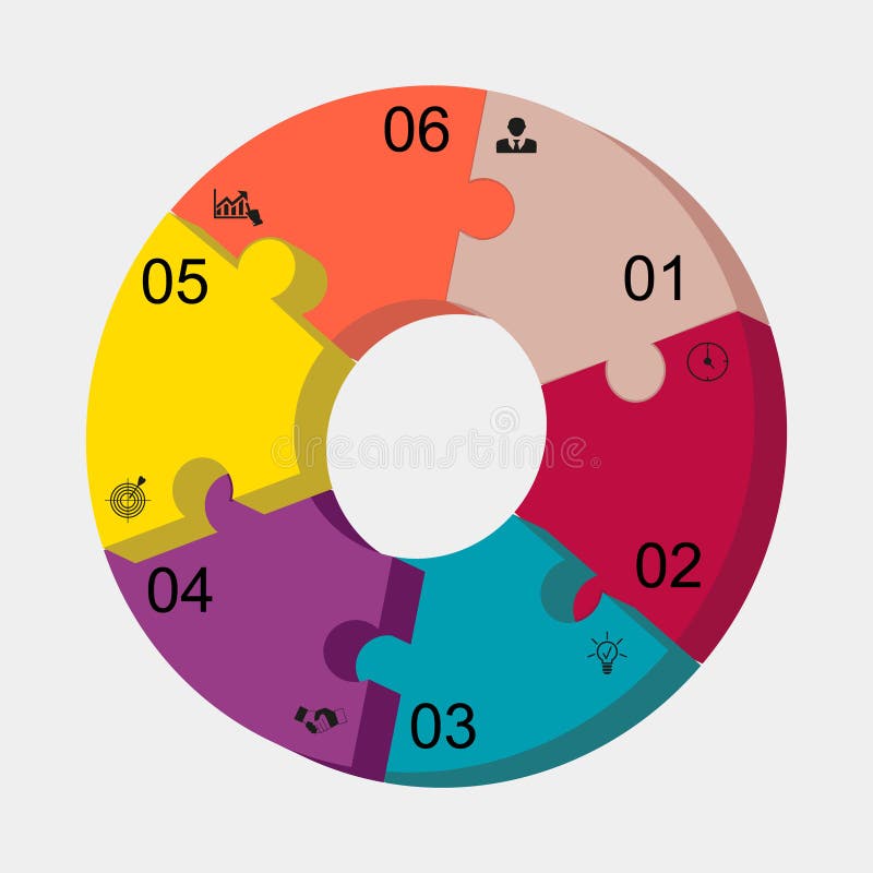 Infographic Circle 3d Puzzle Four Steps Stock Illustration ...