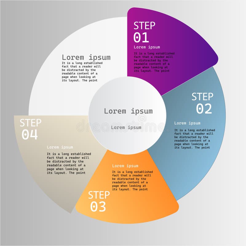Infographic Circle Data Vector Template Process Concept Step for ...