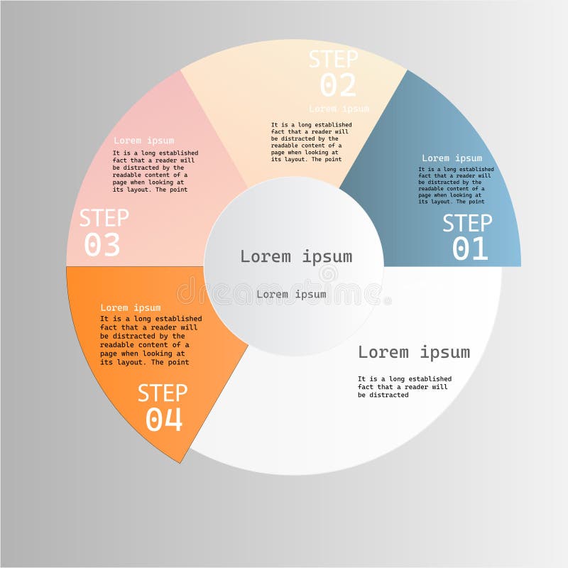 Infographic Circle Vector Template Process Concept Step for Strategy or ...