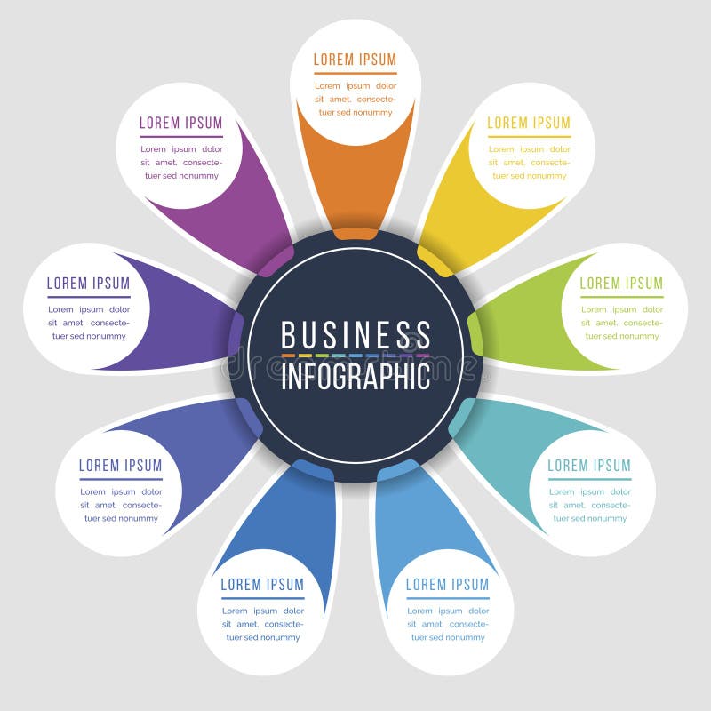 Infographic Circle Design 9 Steps, Objects, Options or Elements ...