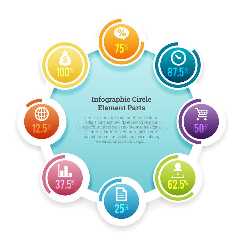 Infographic Circle Element Part Stock Vector - Illustration of backdrop ...