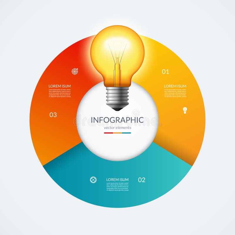 Idea Infographic Concept. Hand Drawn Doodle Light Bulb with 6 Text ...