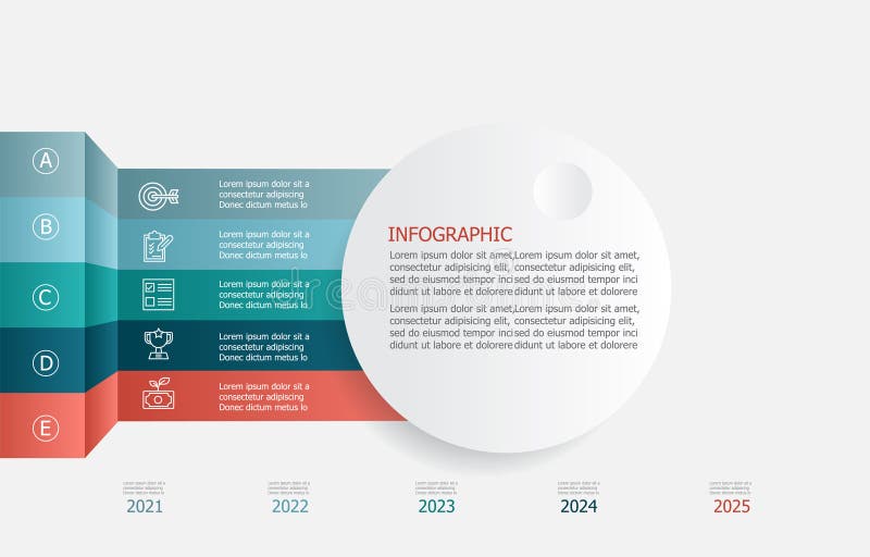 Infographic Circle Line Steps Business Workflow Report Background Stock ...