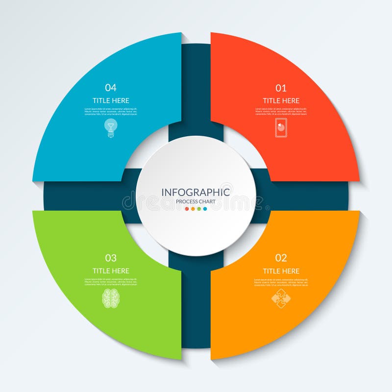 Infographic Circle with 4 Options, Parts. 4-step Cycle Diagram for ...