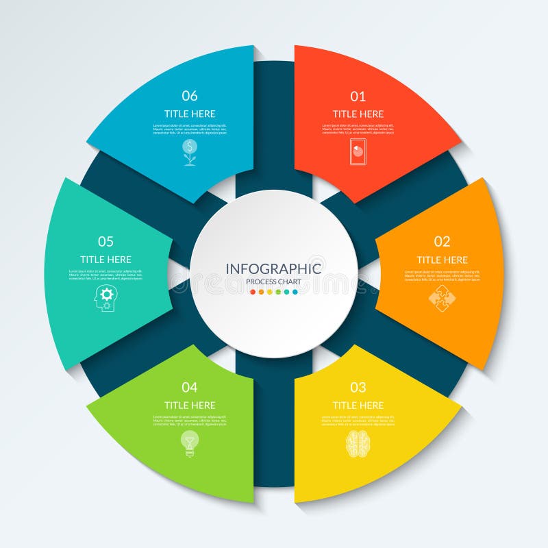 Infographic Circle with 6 Options, Parts. 6-step Cycle Diagram for ...