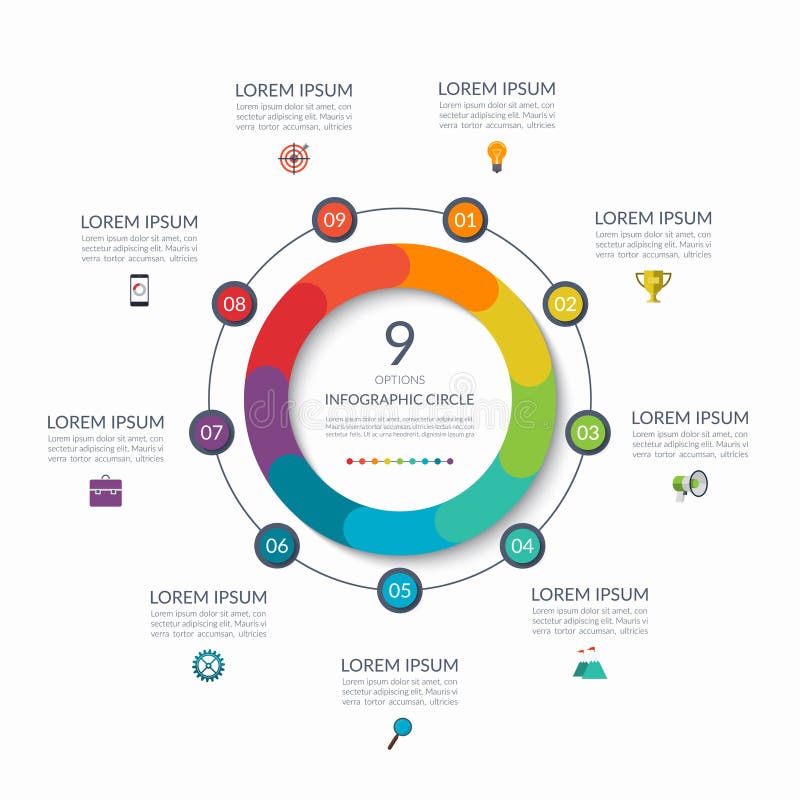 Infographic Circle. 9 Options, Steps, Parts. Business Concept for ...