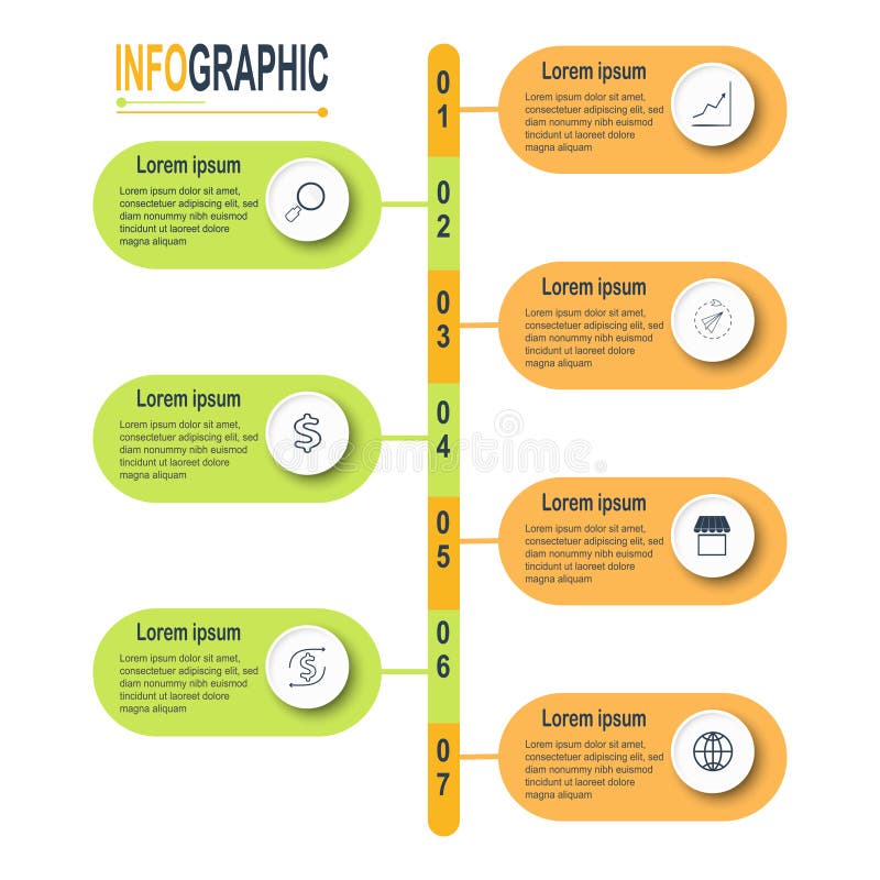 Infographic Circle Template 7 Steps Business Data Illustration Stock ...