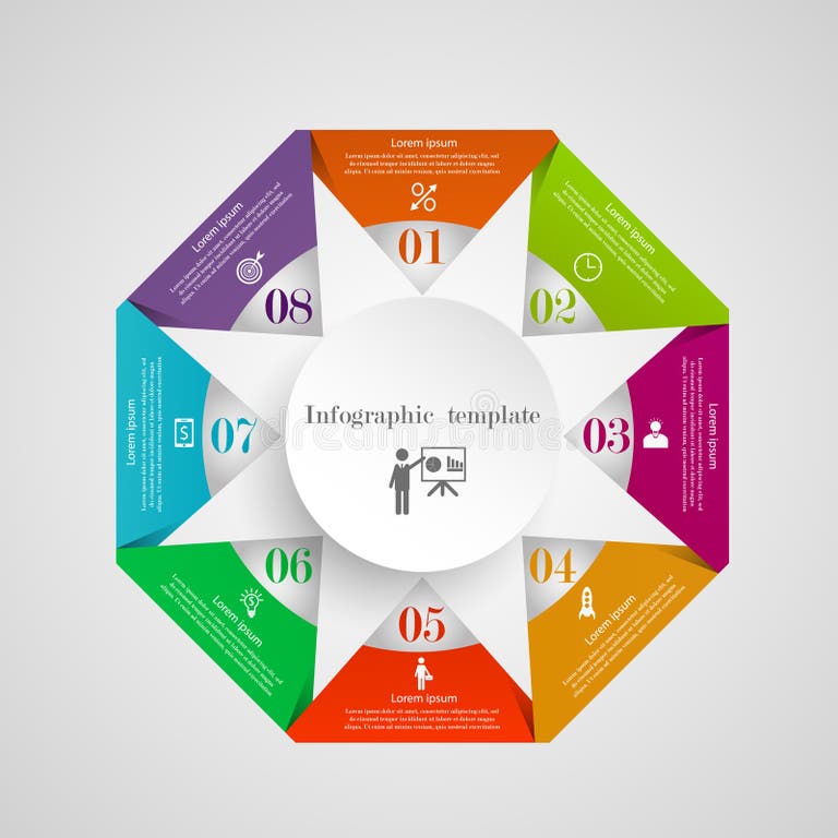Infographic Circle Triangle Flowchart Template Stock Vector ...