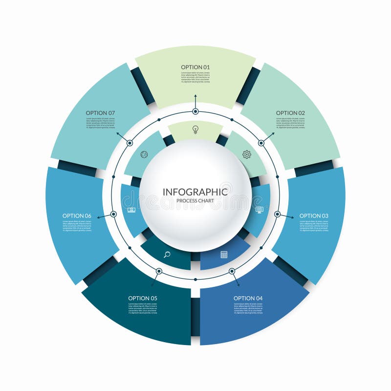 Infographic Circular Chart Divided into 7 Parts. Step-by Step Cycle ...