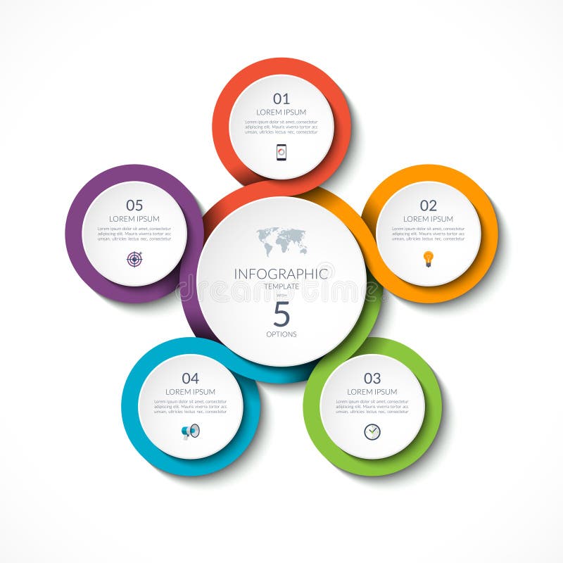 Infographic Circular Template with 6 Options. Vector Illustration ...