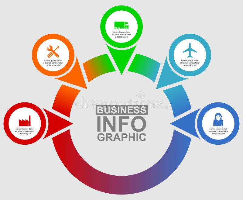 Infographic Circular Vector Template for Presentation, Diagram ...