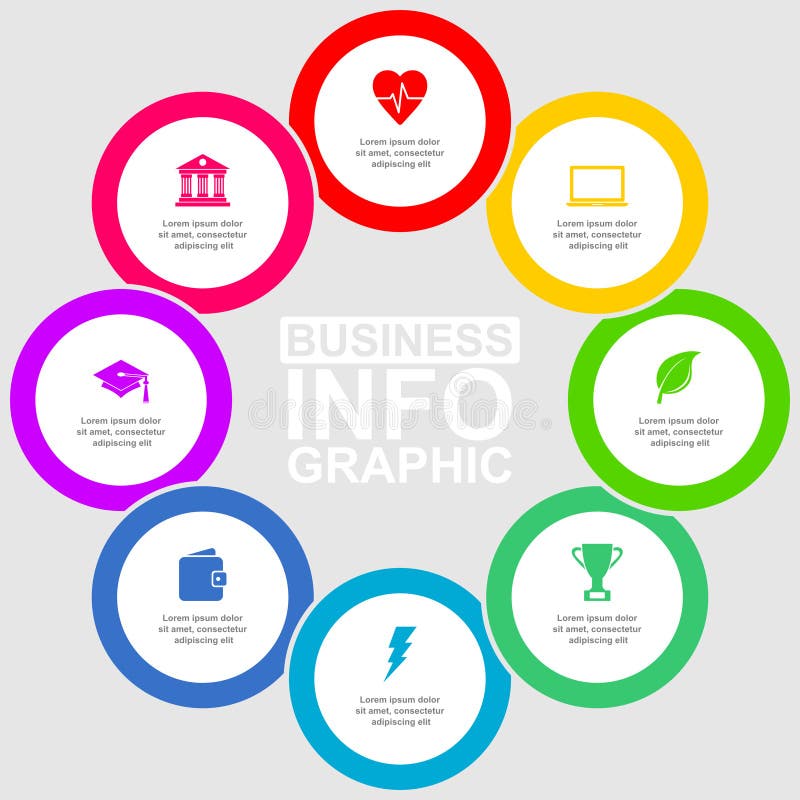 Infographic Circular Vector Template for Presentation, Diagram ... Infographic Circular Vector Template for Presentation, Diagram ...