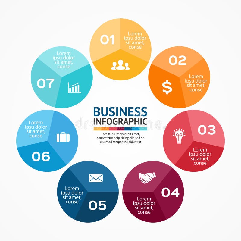 Infographic Cirkel Diagram Graf, Presentation Vektor Illustrationer ...