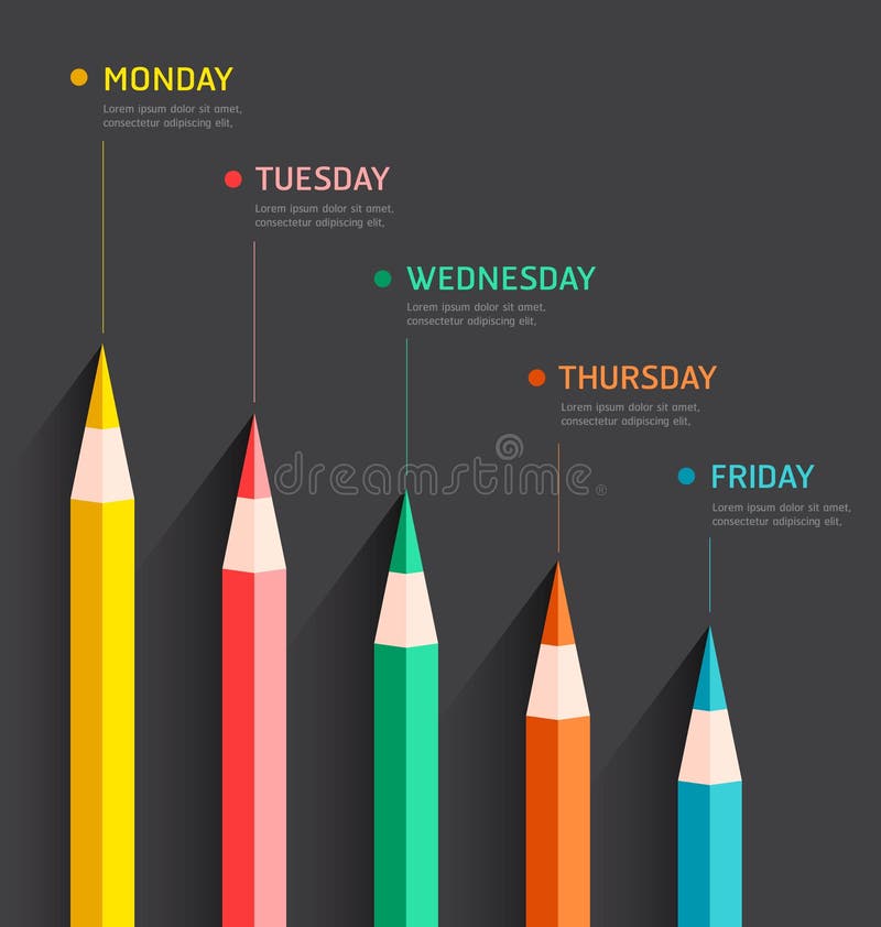 Infographic with Color Pencils Chart Stock Vector - Illustration of ...