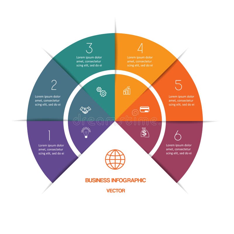 Infographic. Color Semicircle Stock Vector - Illustration of layout ...
