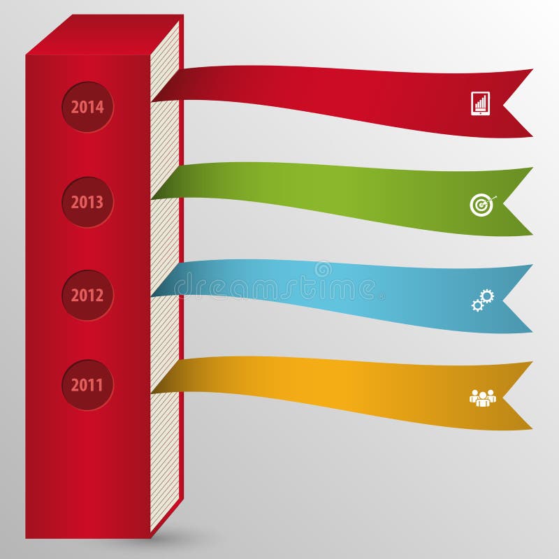 Infographic Colorful Flat Timeline Template. Vector Illustration Stock ...