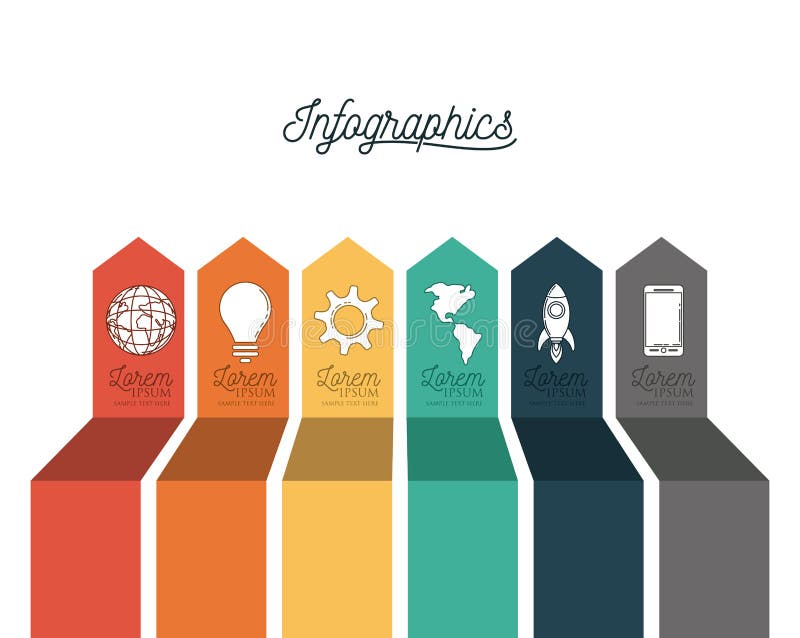 Infographic with Colorful Labels Icons Stock Vector - Illustration of ...