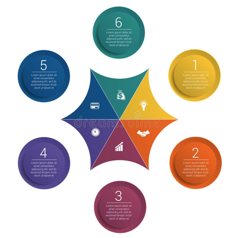 Infographic. Colorful Template. 6 Positions Stock Vector - Illustration ...