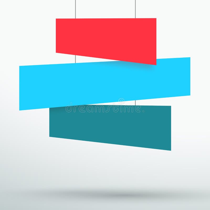 Infographic 3 Colourful Title Boxes Hanging 3d Vector Stock Vector ...