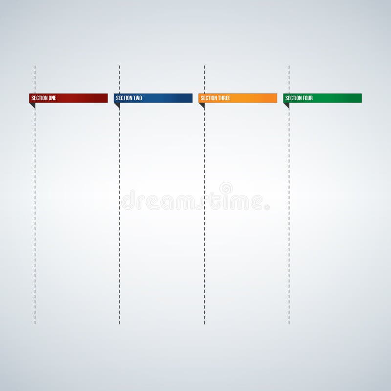 Infographic Columns for Text Box or Banners Template, Colorful Tabs ...