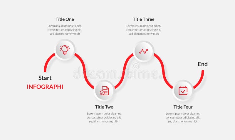 Infographic Company Management Template. Icons in Different Colors ...