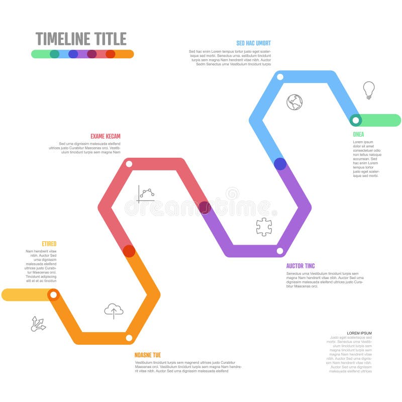 Infographic Company Milestones Curved Diagonal Thick Line Timeline ...