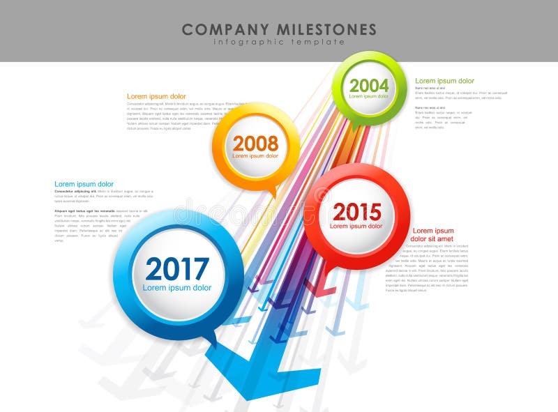 Infographic Company Milestones Timeline Vector Template Stock Vector ...