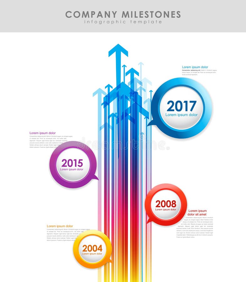 Infographic Company Milestones Timeline Vector Template Stock Vector ...
