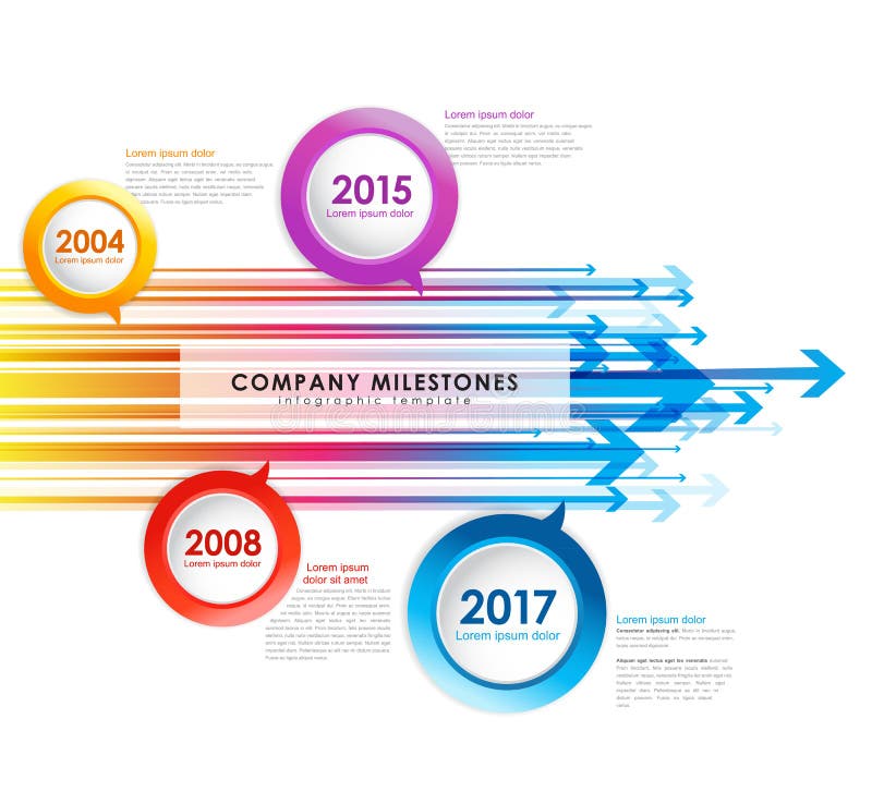 Infographic Company Milestones Timeline Vector Template Stock Vector ...