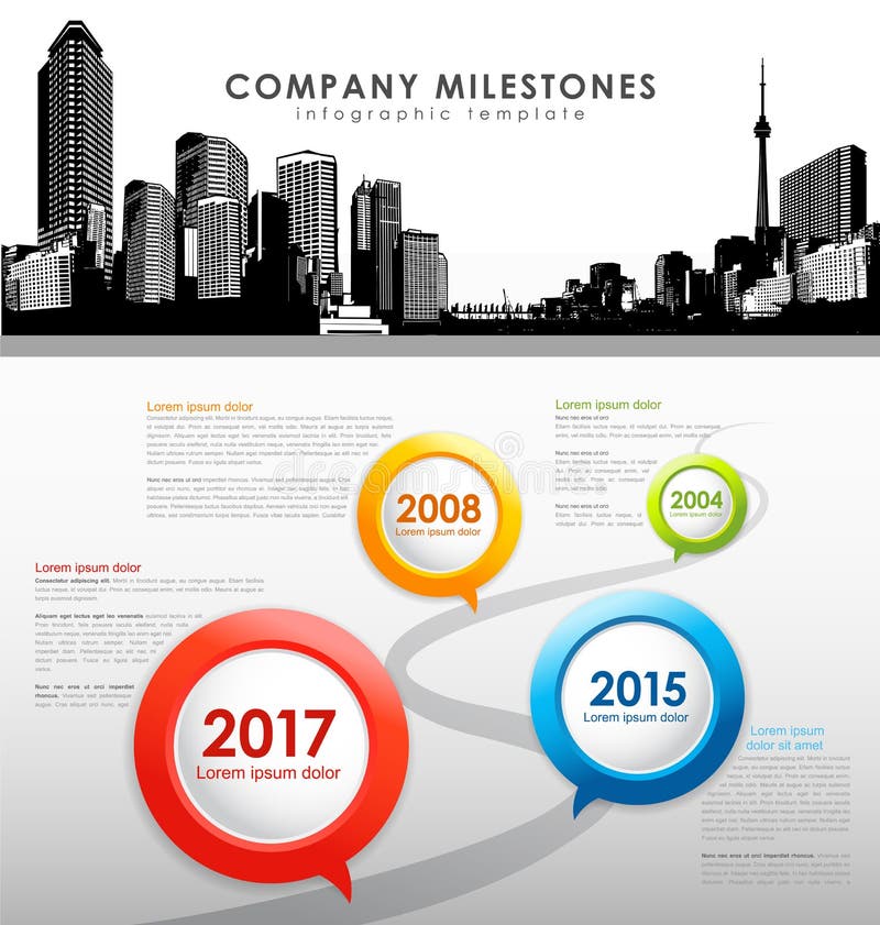 Infographic Company Milestones Timeline Vector Template Stock Vector ...
