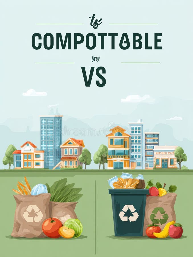 Infographic Comparing Compostable Materials, Recyclable Items, and ...