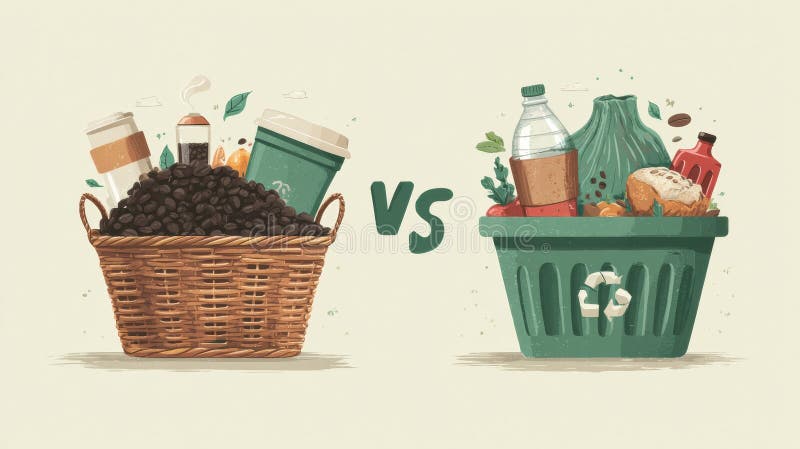 Infographic Comparing Compostable Materials, Recyclable Products, and ...