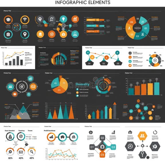 Infographic Composed of Various Elements Such As Pie Charts, Bar Graphs ...