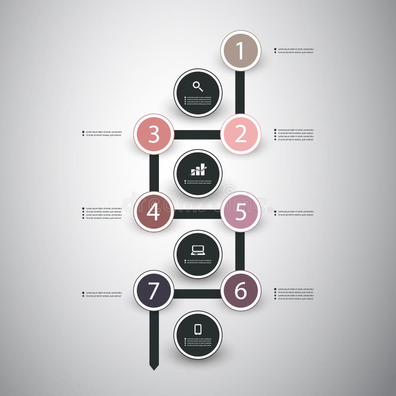 Infographic Concept with Hexagons - Flow Chart Design - Timeline Stock ...