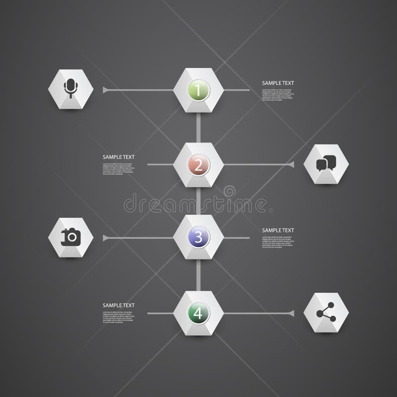 Infographic Concept with Hexagons - Flow Chart Design - Timeline Stock ...