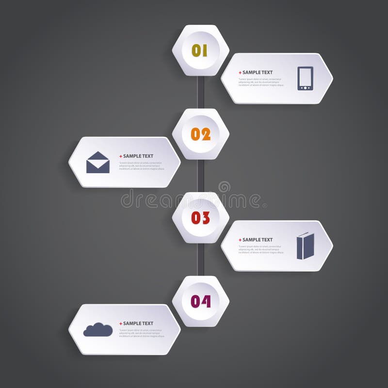 Infographic Concept with Hexagons - Flow Chart Design - Timeline Stock ...