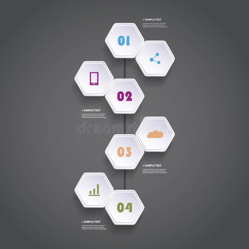 Infographic Concept with Hexagons - Flow Chart Design - Timeline Stock ...